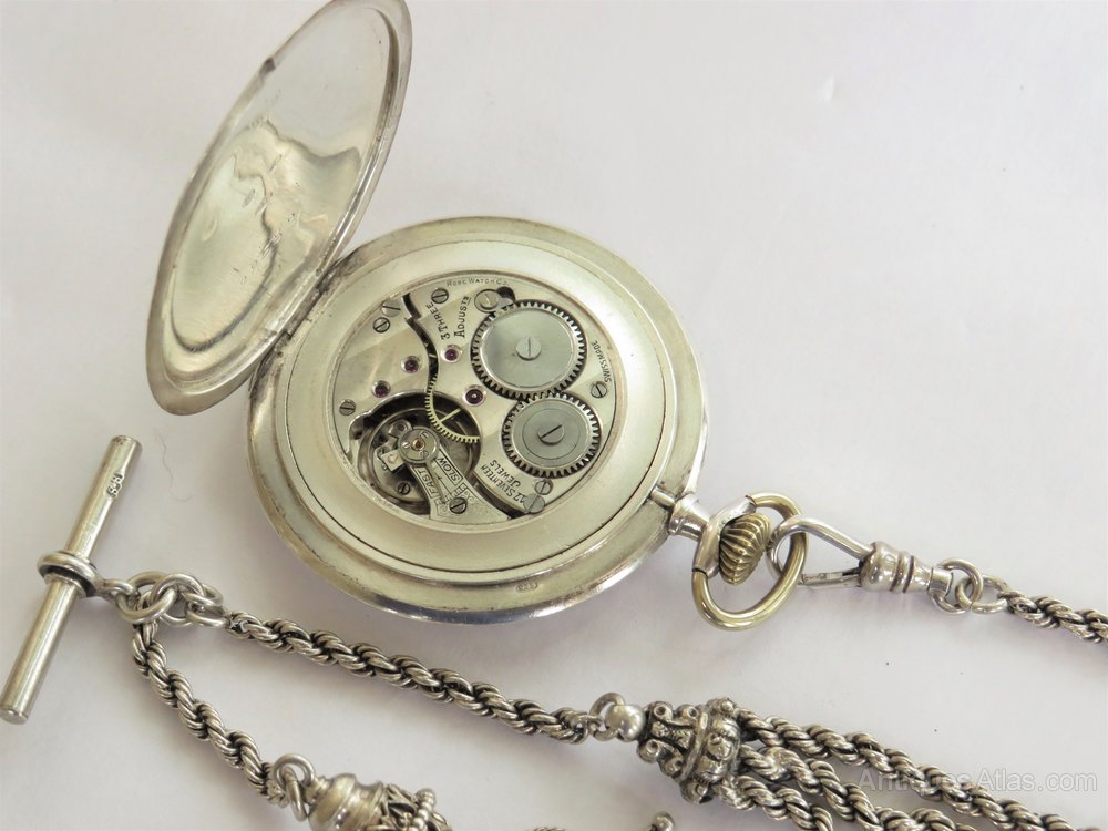 Antiques Atlas - 1926 Silver Rode Watch Co Pocket Watch & Chain as170a7641