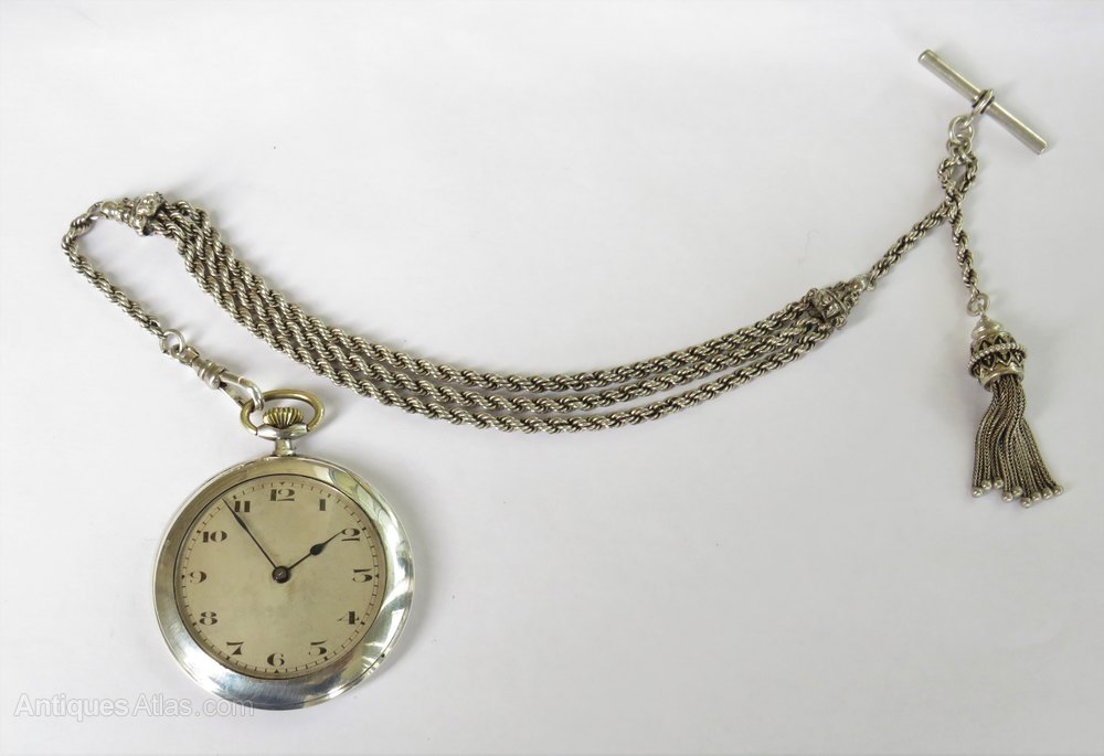 Antiques Atlas - 1926 Silver Rode Watch Co Pocket Watch & Chain as170a7641