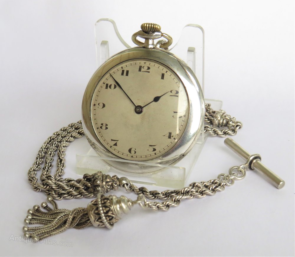 Antiques Atlas - 1926 Silver Rode Watch Co Pocket Watch & Chain as170a7641