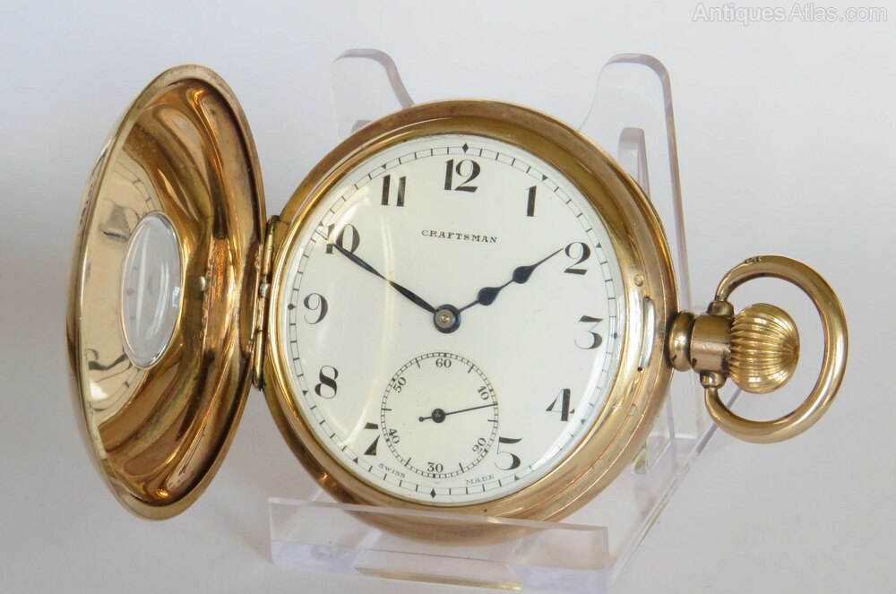 Antiques Atlas - 1930s Craftsman Half Hunter Pocket Watch, Cyma as170a14336