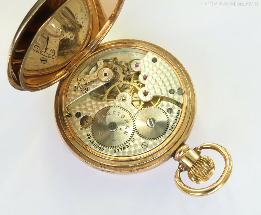 Antiques Atlas - 1930s Craftsman Half Hunter Pocket Watch, Cyma as170a14336