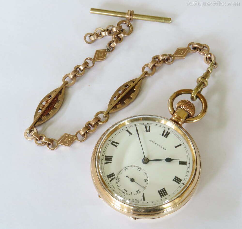 Antiques Atlas - 1930s Craftsman Pocket Watch With Albert as170a14219