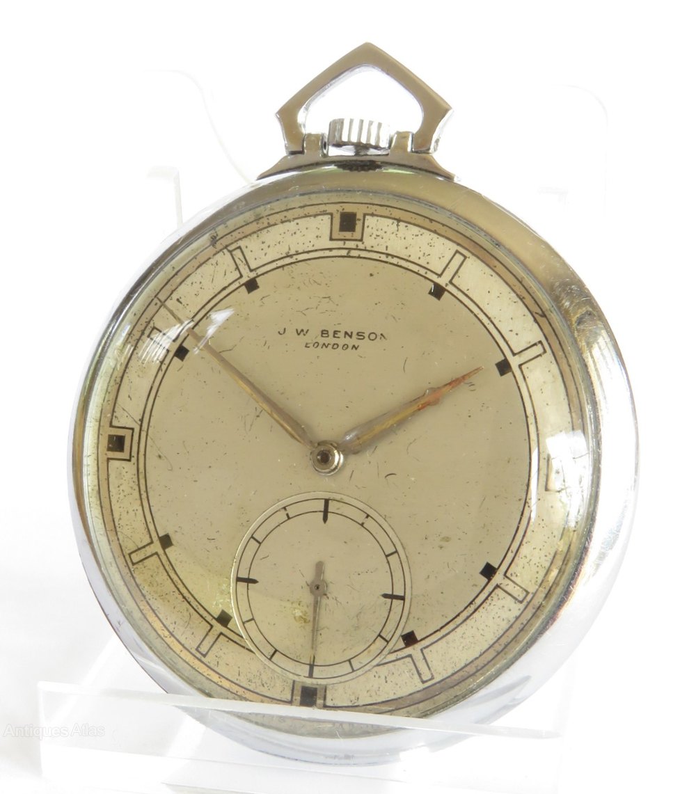 Antiques Atlas - 1930s J W Benson Pocket Watch