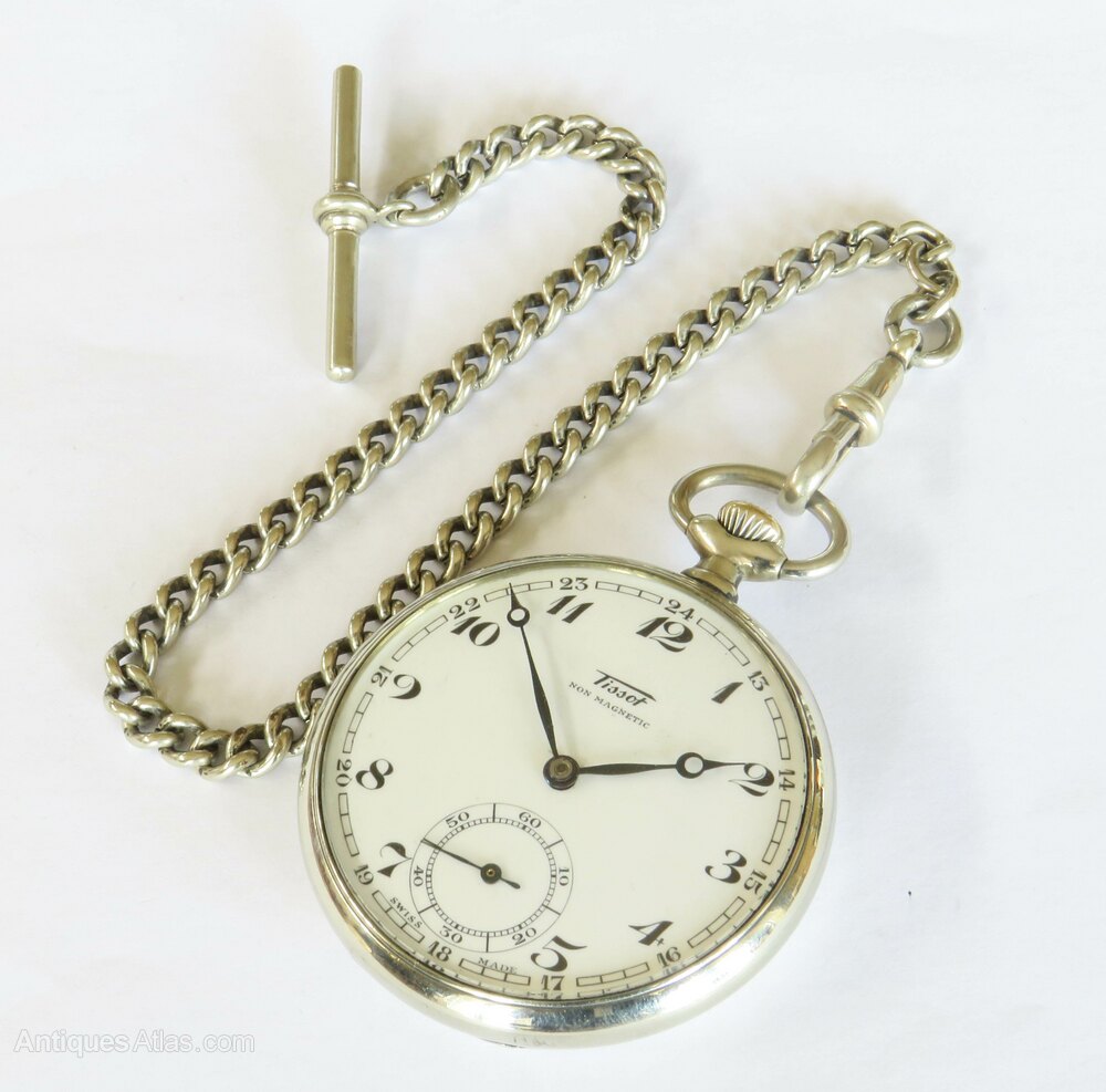 Antiques Atlas 1930s Tissot Pocket Watch And Chain As170a13854