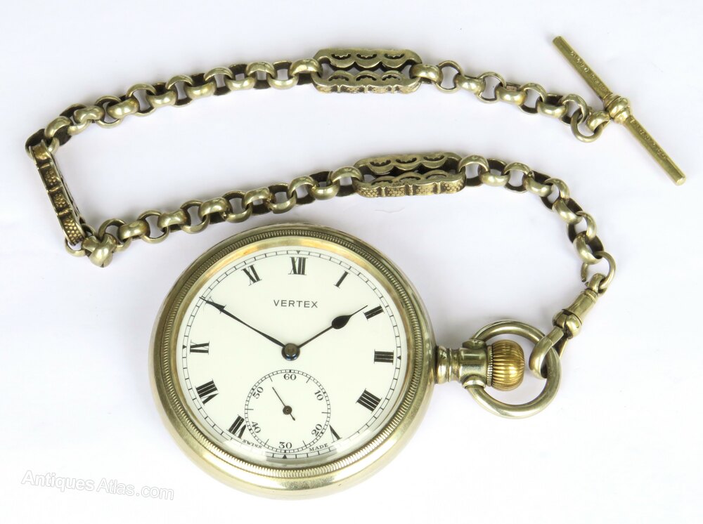 Antiques Atlas - 1930s Vertex Pocket Watch And Chain as170a13183