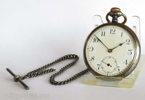Antiques Atlas - 1940s Gun Metal Pocket Watch By Rotherham & Sons