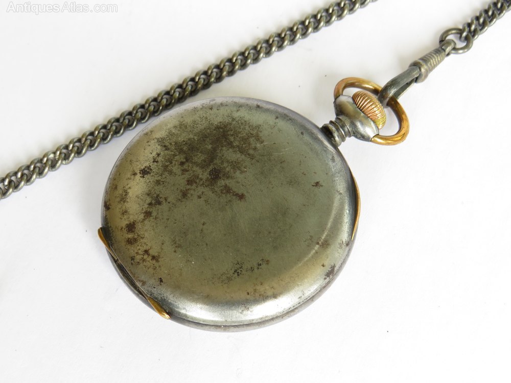 Antiques Atlas - 1940s Gun Metal Pocket Watch By Rotherham & Sons