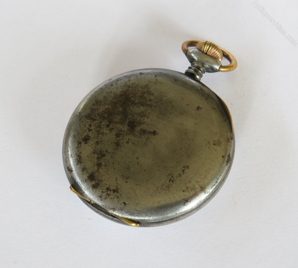 Antiques Atlas - 1940s Gun Metal Pocket Watch By Rotherham & Sons