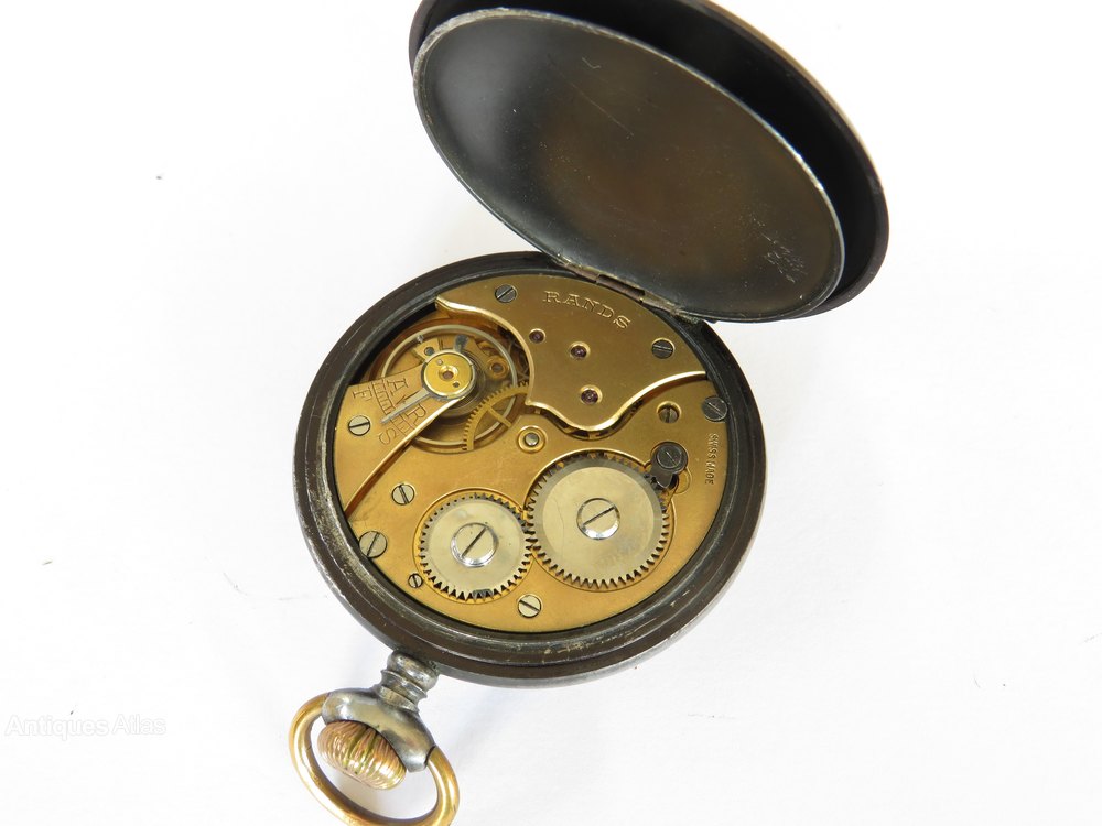 Antiques Atlas - 1940s Gun Metal Pocket Watch By Rotherham & Sons
