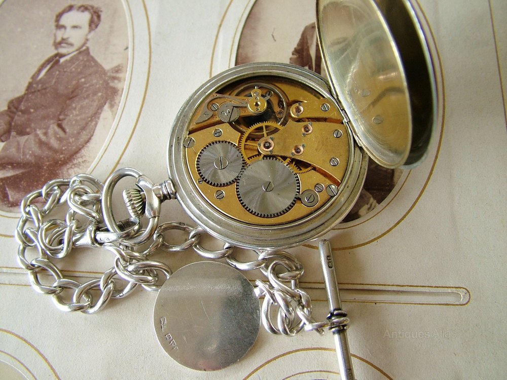 Antiques Atlas - A 1920s Thommen Pocket Watch And Chain as170a3315