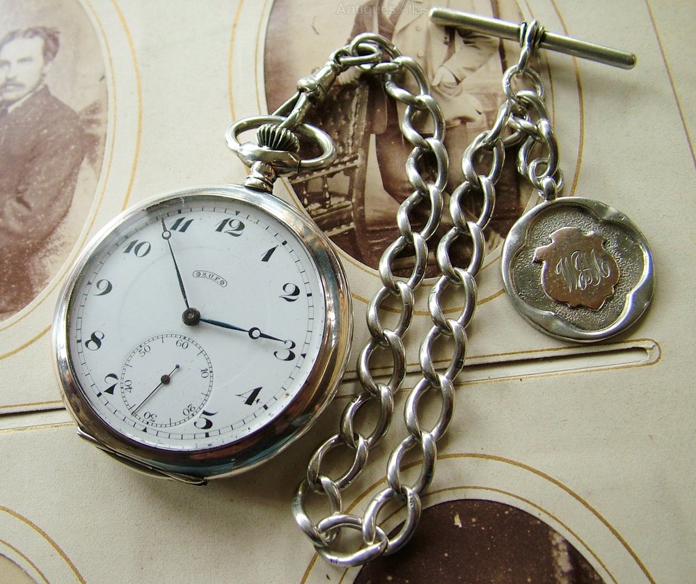 Antiques Atlas - A 1920s Thommen Pocket Watch And Chain as170a3315