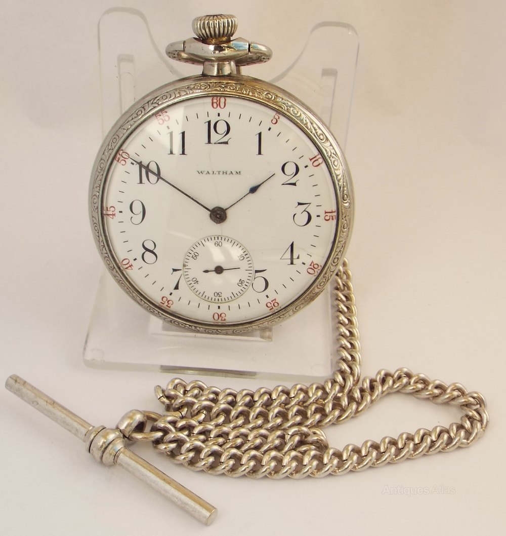Antiques Atlas - A 1922 Waltham Pocket Watch & Chain. as170a6439