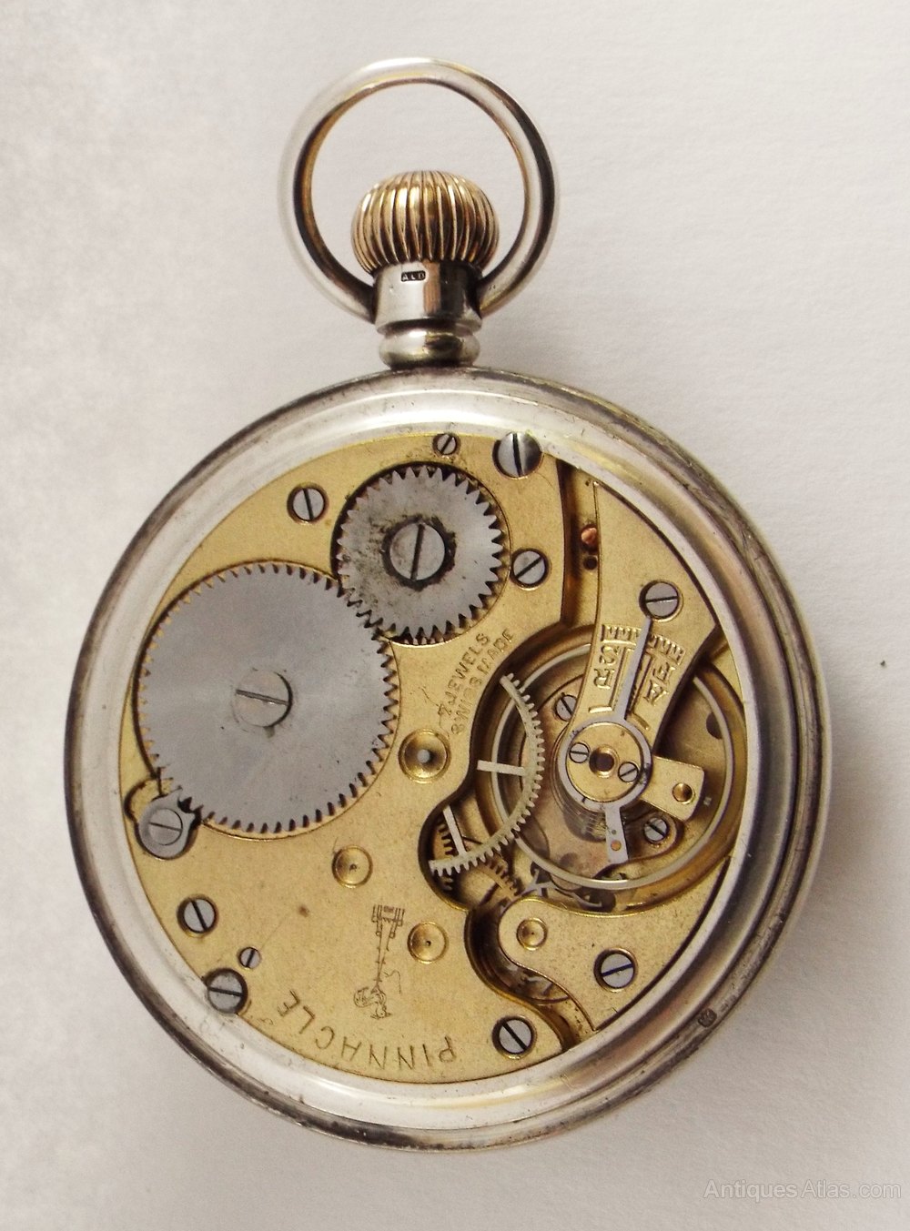 Antiques Atlas - A 1932 Silver Pinnacle Stem Winding Pocket Watch.