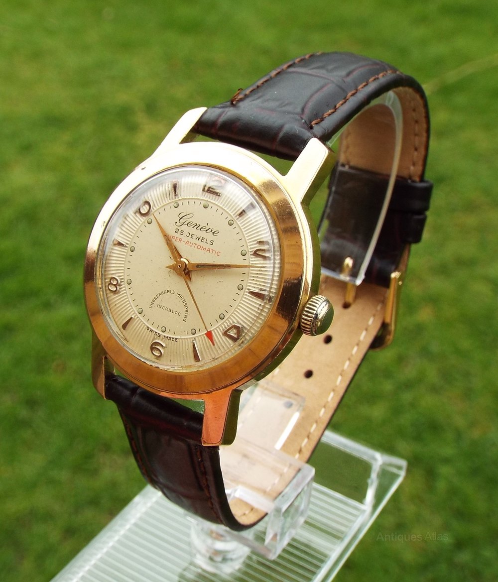 Antiques Atlas - A Gents 1950s Genève Super Automatic Wrist Watch