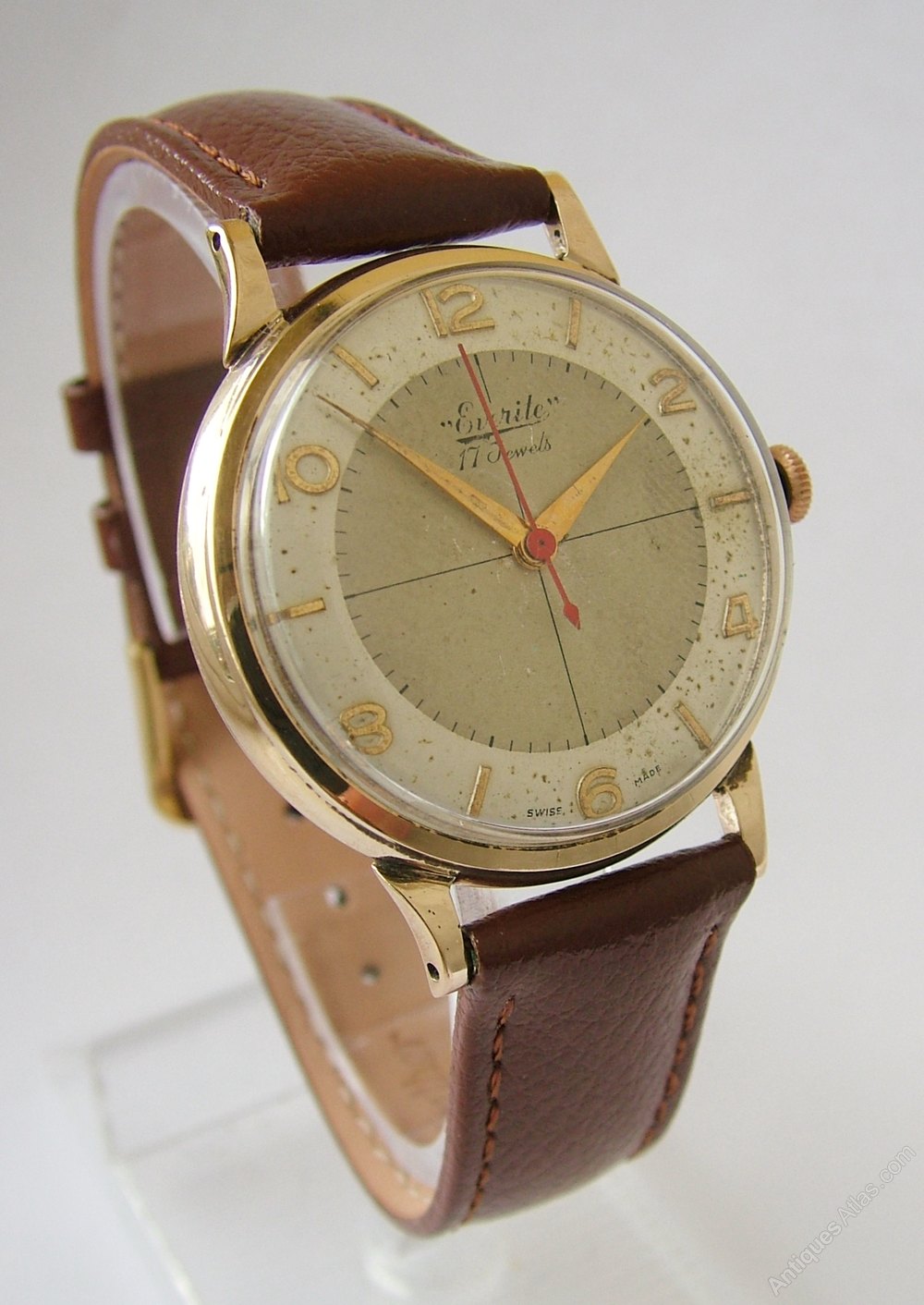 Antiques Atlas - A Gents 9 Carat Gold Everite Wrist Watch, 1960