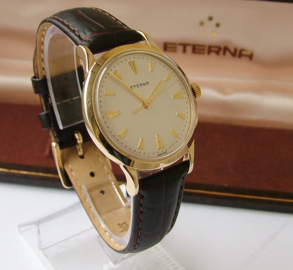 Antiques Atlas - A Gents 9ct Gold Boxed Eterna Wrist Watch, 1960