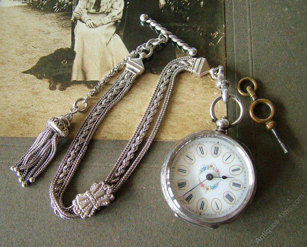 Antiques Atlas - A Lady’s Antique Silver Fob Watch And Albertina