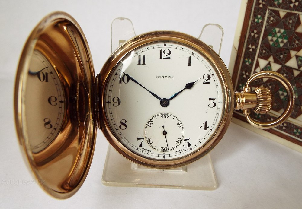 Antiques Atlas - A Vintage 1920s Stayte Full Hunter Pocket Watch.