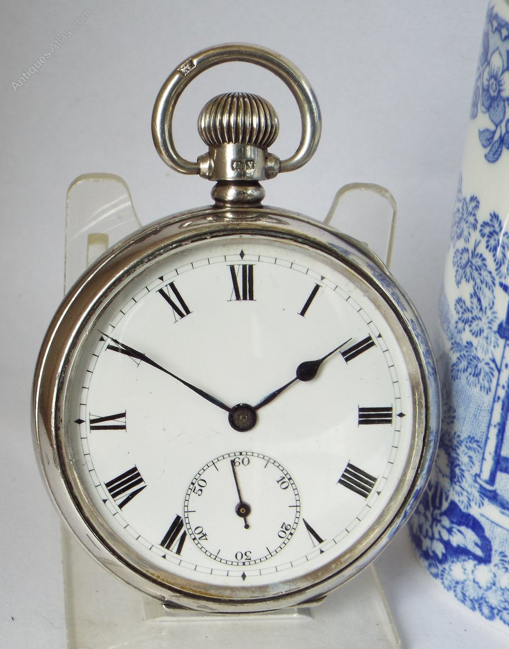 Antiques Atlas - A Vintage 1950 Globe Watch Co Silver Pocket Watch.