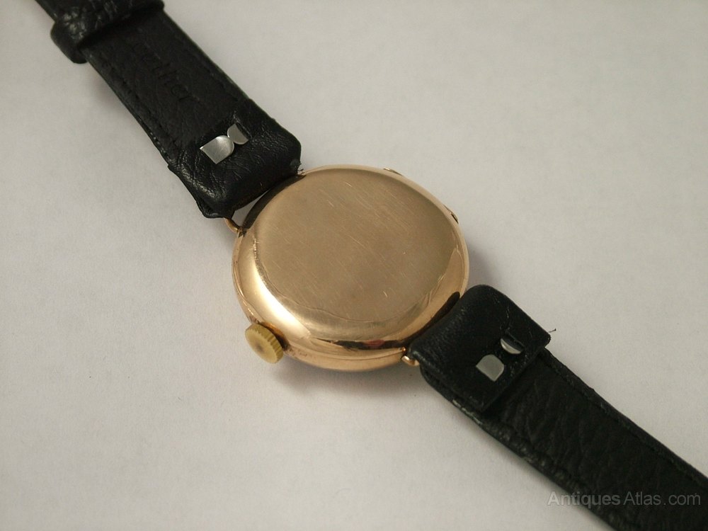 Antiques Atlas - An Antique 9 Carat Gold Uno Trench Watch