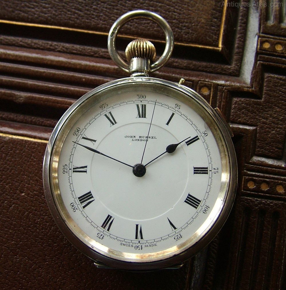 Antiques Atlas - An Antique Silver Centre Seconds Chronograph