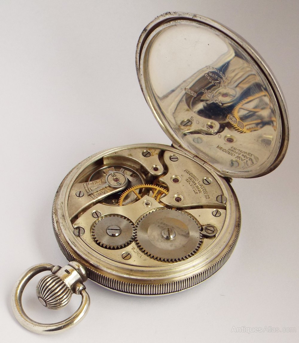 Antiques Atlas - Antique 1920s Silver Record Pocket Watch.