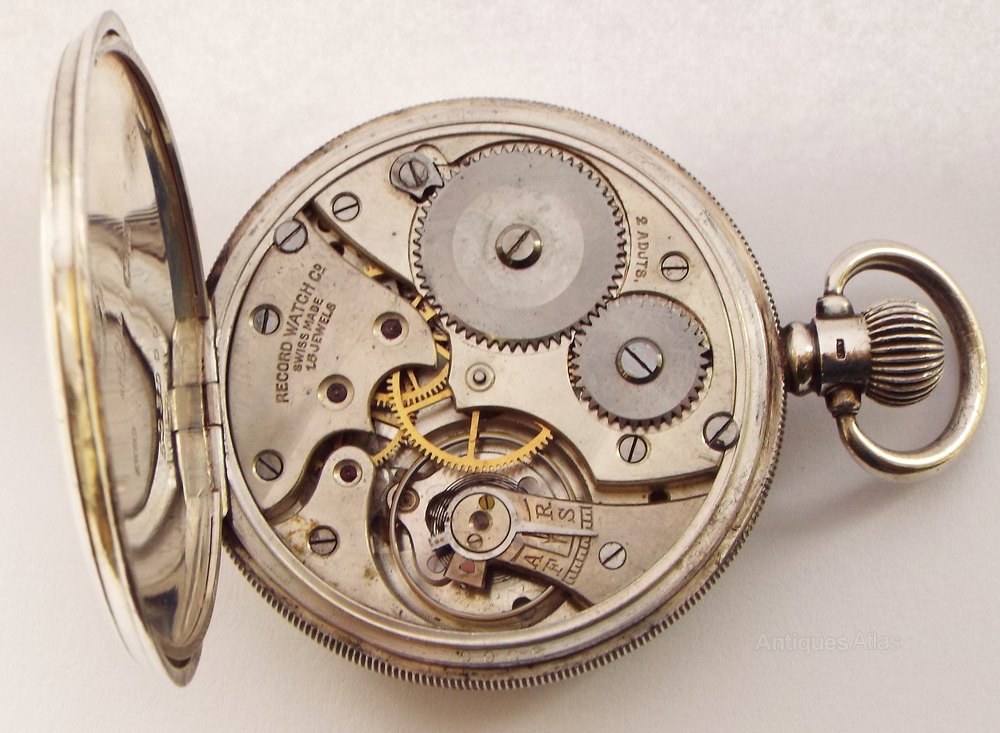 Antiques Atlas - Antique 1920s Silver Record Pocket Watch.