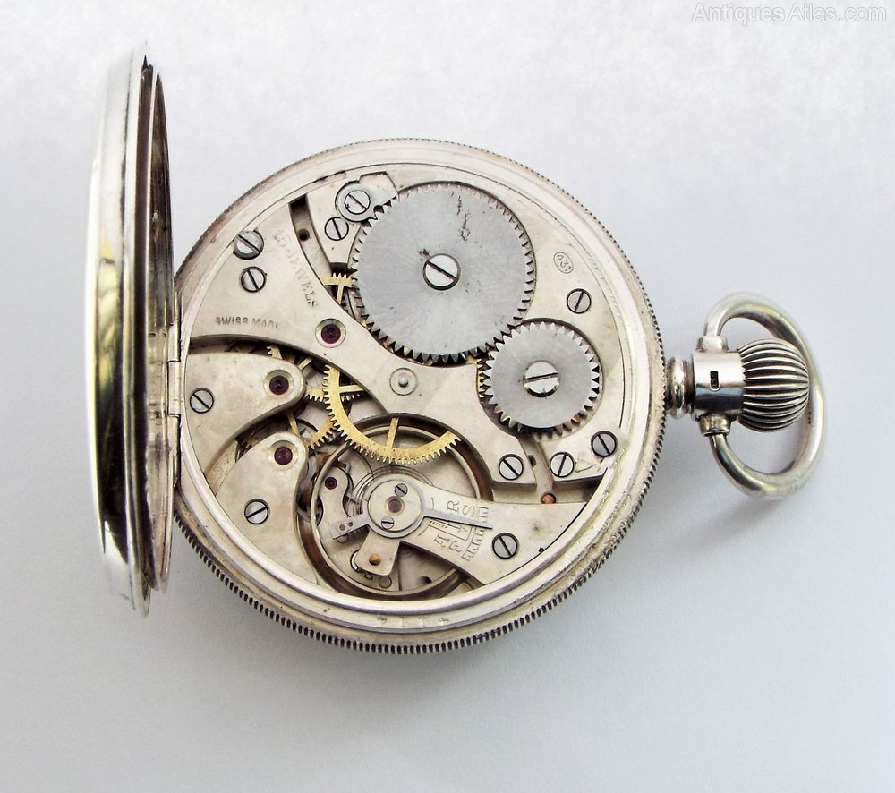 Antiques Atlas - Antique 1930s Silver Record Pocket Watch. as170a8303