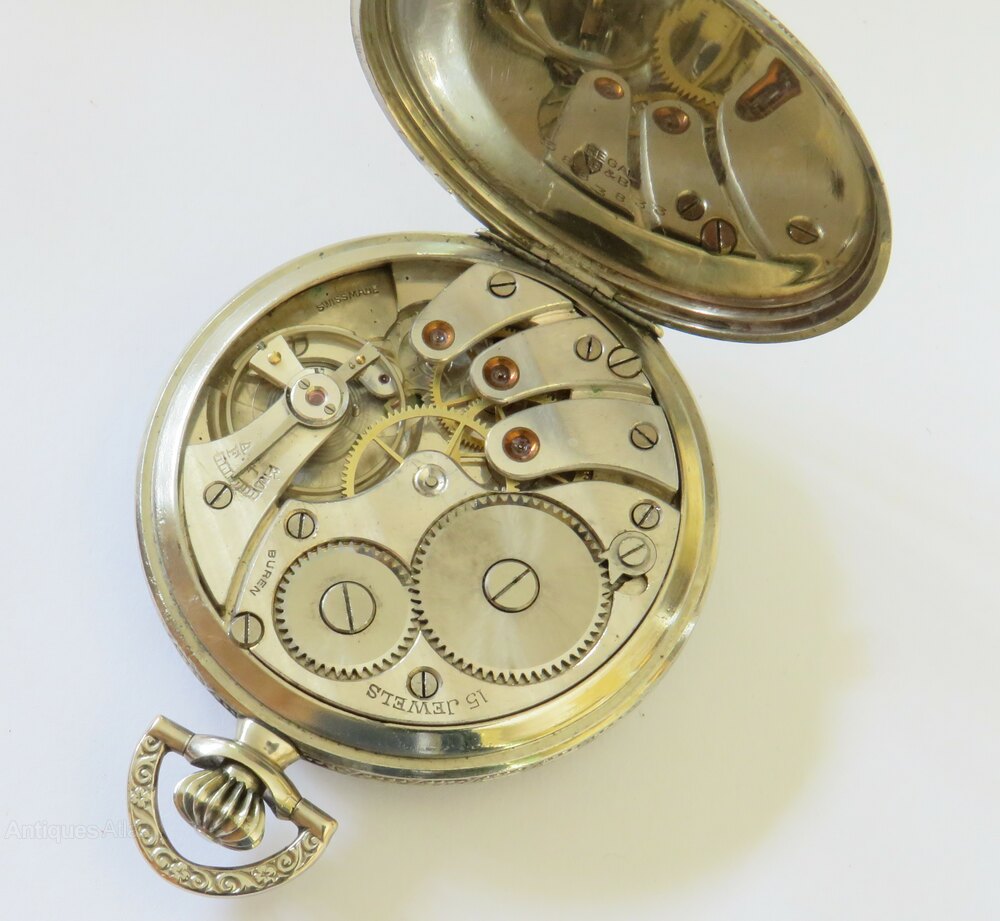 Antiques Atlas - Antique 1930s Buren Pocket Watch as170a12656