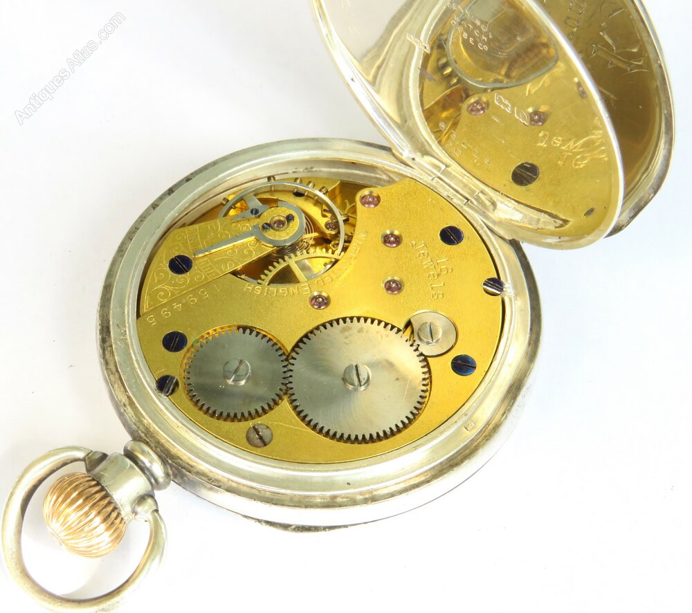 Antiques Atlas - Antique English Silver Pocket Watch, 1913. as170a12904