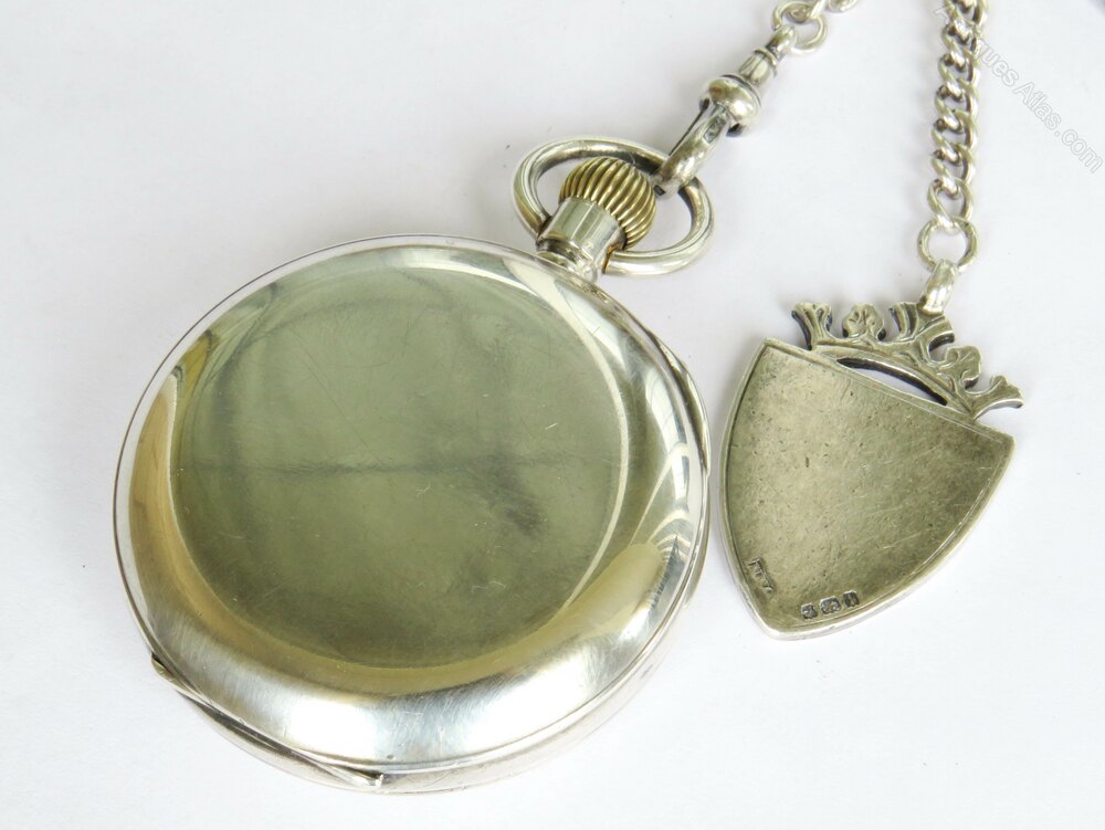 Antiques Atlas - Antique J W Benson Silver Pocket Watch And Chain ...