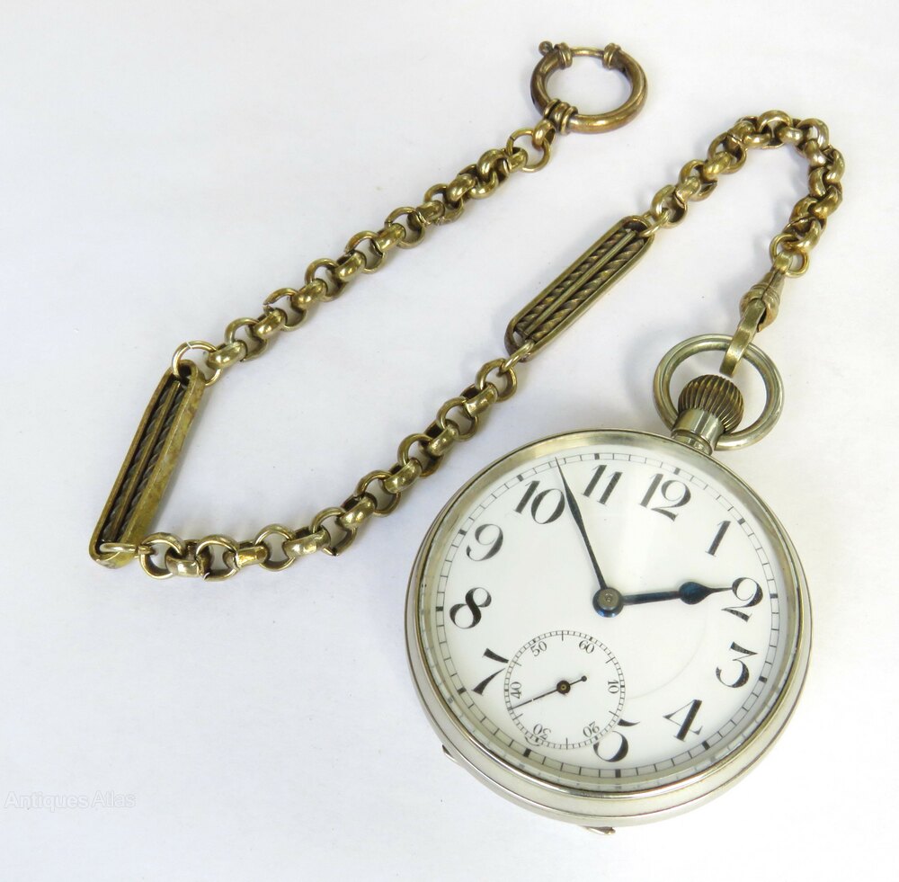 Antiques Atlas - Antique Octava 8-day Pocket Watch And Chain as170a13939