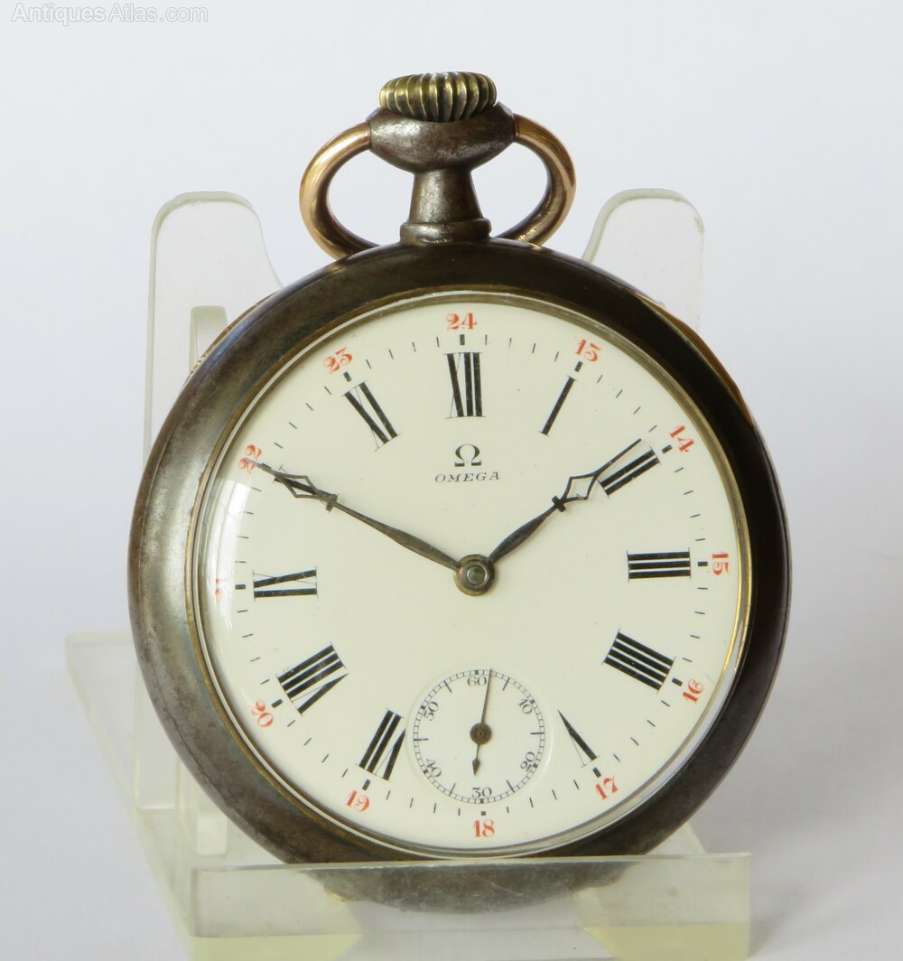 Antiques Atlas - Antique Omega Gun Metal Pocket Watch as170a12887