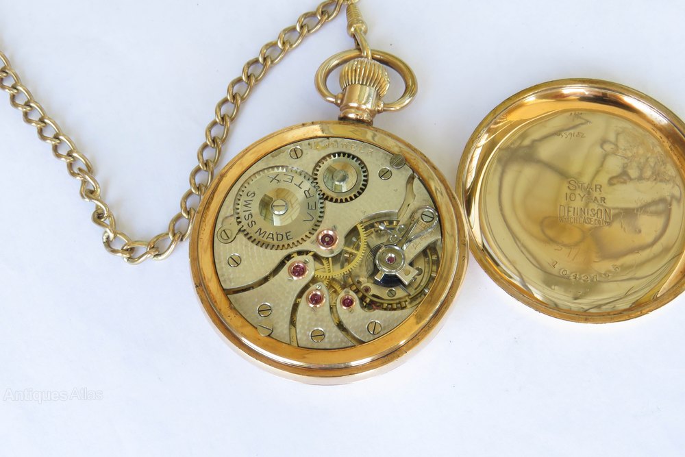 Antiques Atlas - Antique Vertex Pocket Watch And Chain