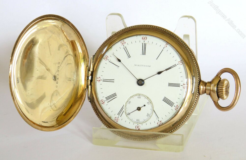 Antiques Atlas - Antique Waltham Riverside Full Hunter Pocket Watch ...