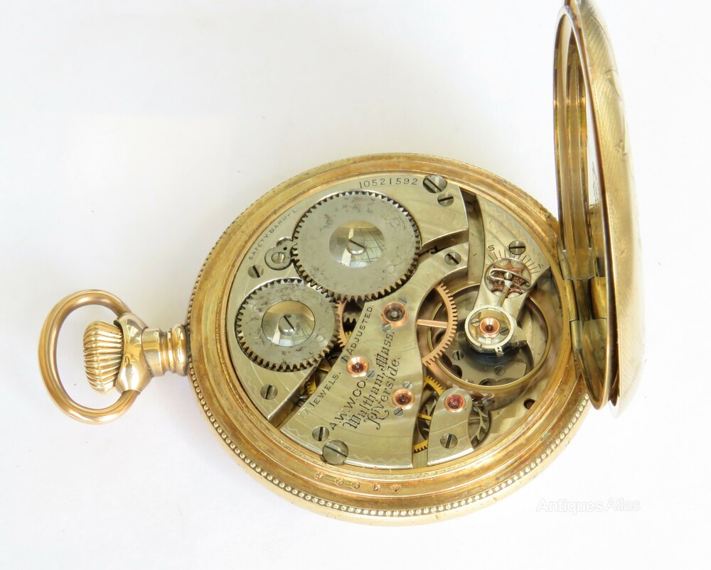Antiques Atlas - Antique Waltham Riverside Full Hunter Pocket Watch ...