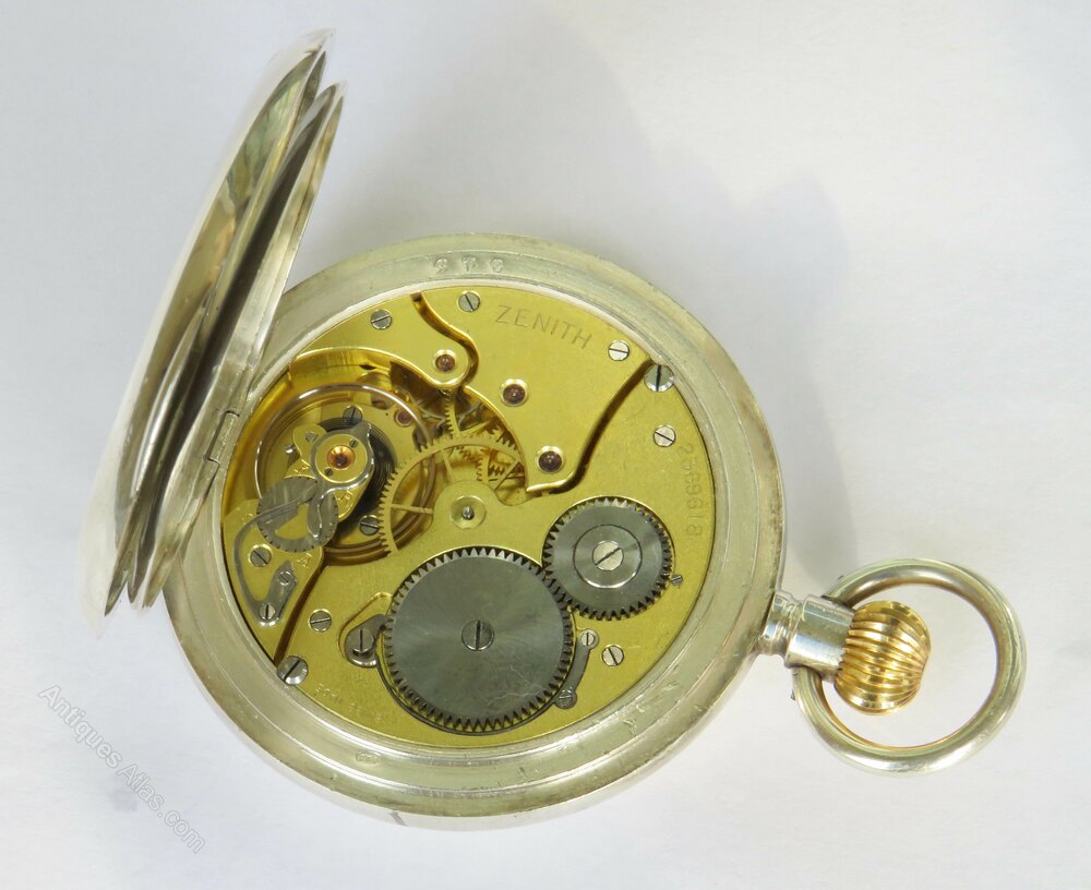 Antiques Atlas - Antique Zenith Silver Hunter Pocket Watch, 1919 ...
