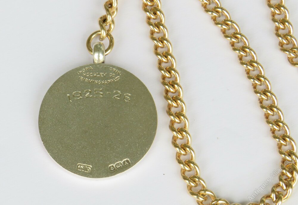 Antiques Atlas - Antique Rolled Gold Watch Chain & Croydon Fob as170a13145