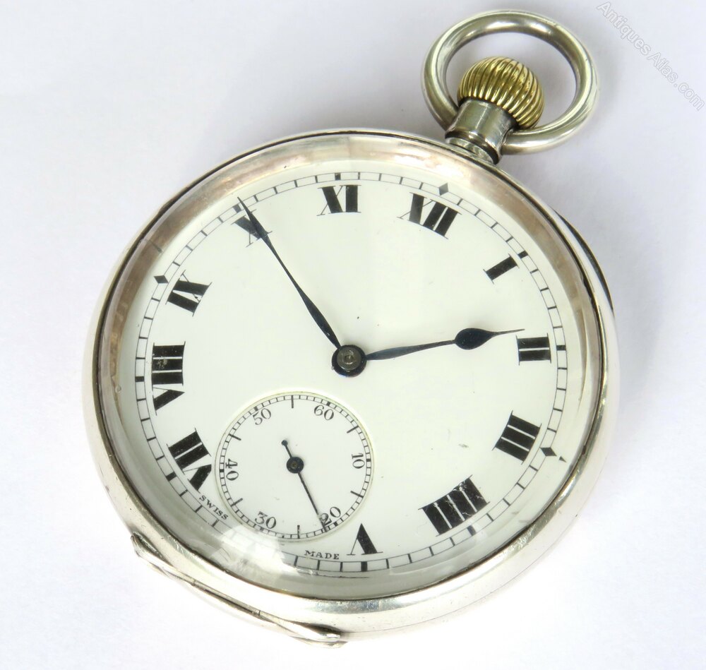Antiques Atlas - Antique Silver Cyma Pocket Watch, 1917 as170a13446
