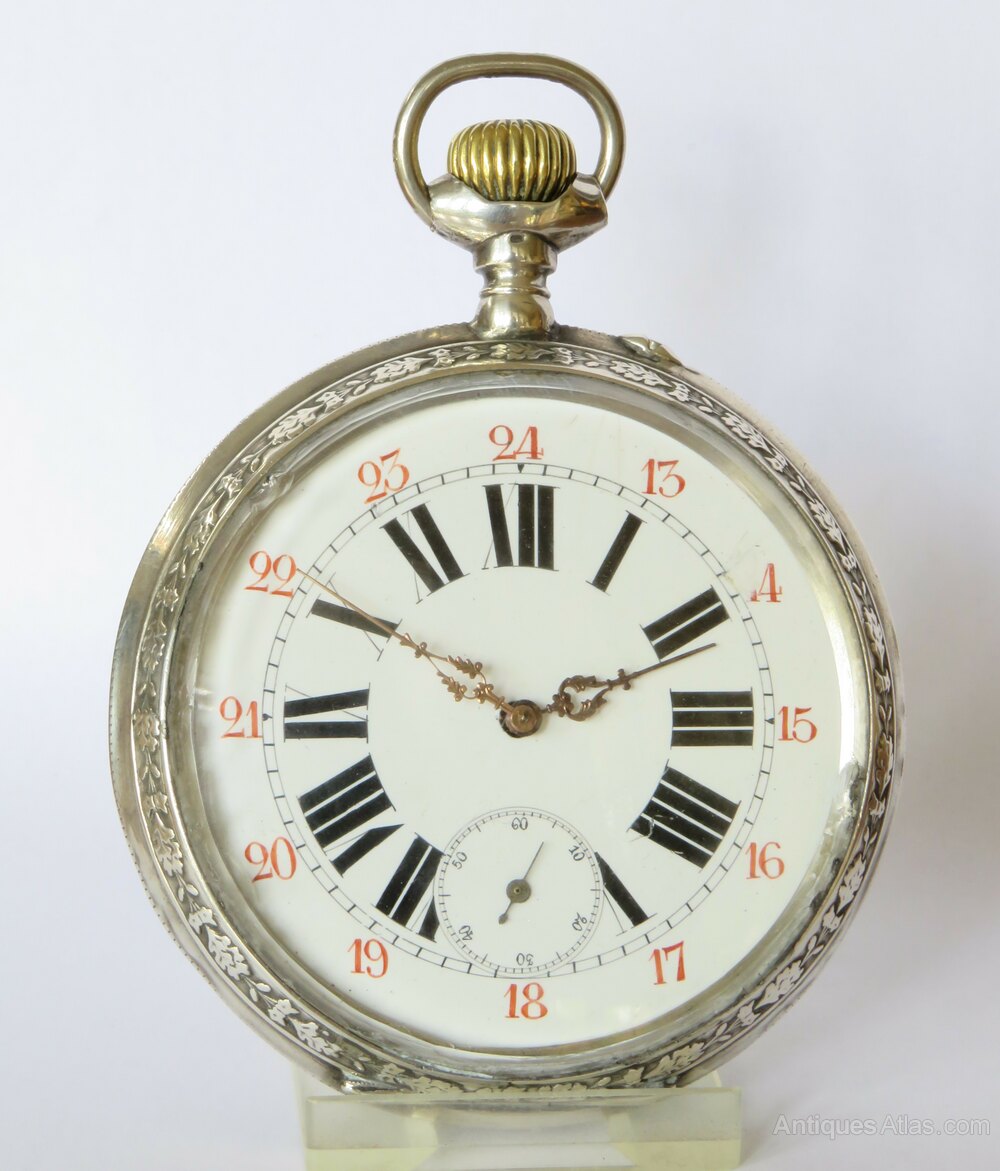 Antiques Atlas - Antique Silver Goliath Pocket Watch, Steam Loco ...
