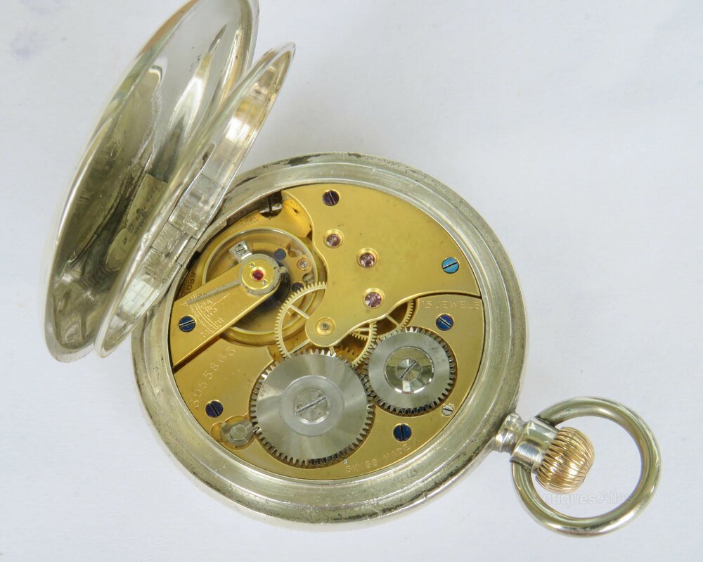 Antiques Atlas - Antique Silver Longines Half Hunter Pocket Watch ...