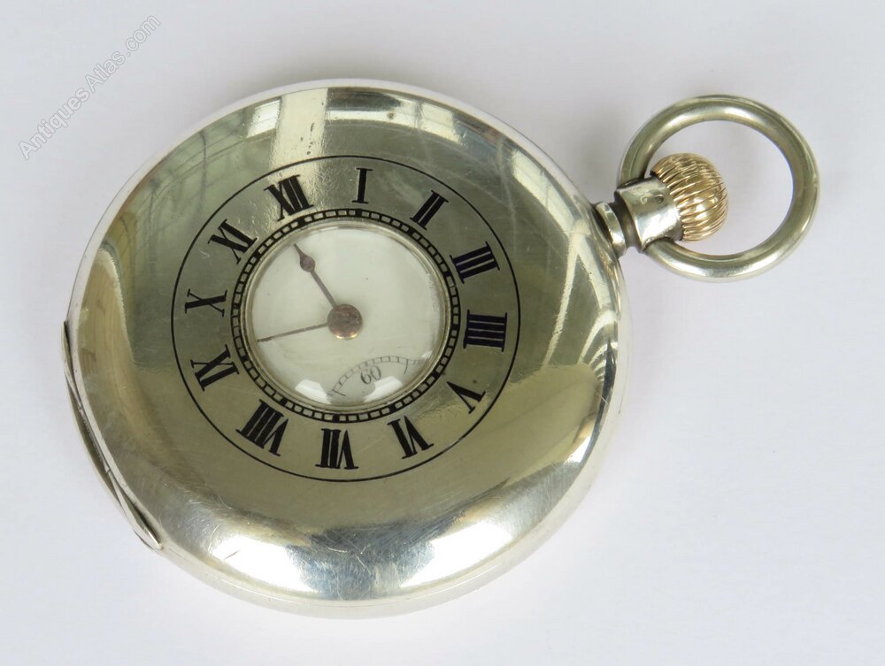 Antiques Atlas - Antique Silver Longines Half Hunter Pocket Watch ...
