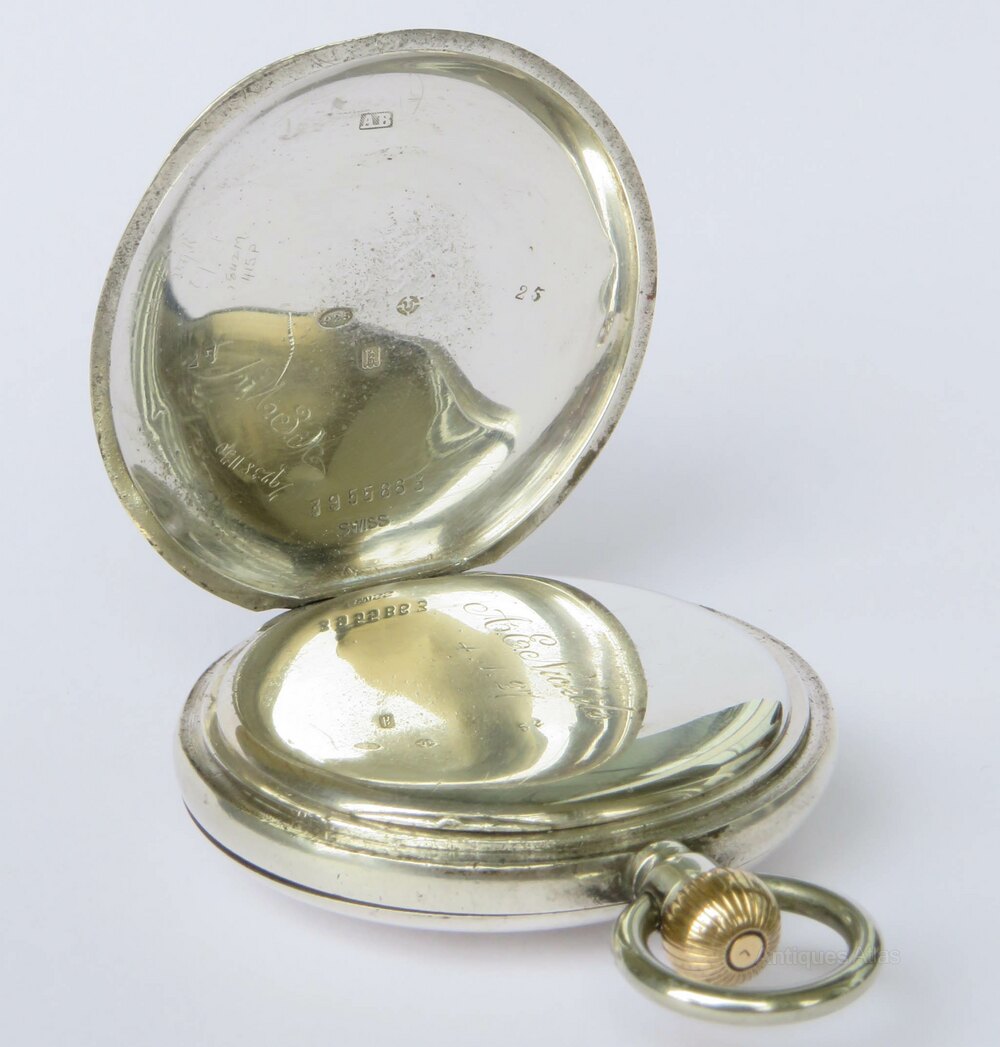 Antiques Atlas - Antique Silver Longines Half Hunter Pocket Watch ...