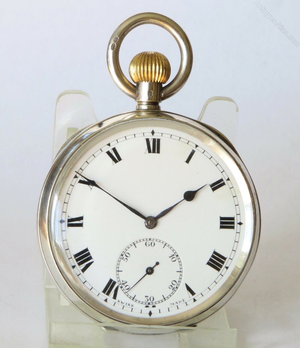 Antiques Atlas - Antique Silver Minerva Pocket Watch, 1919 as170a13520