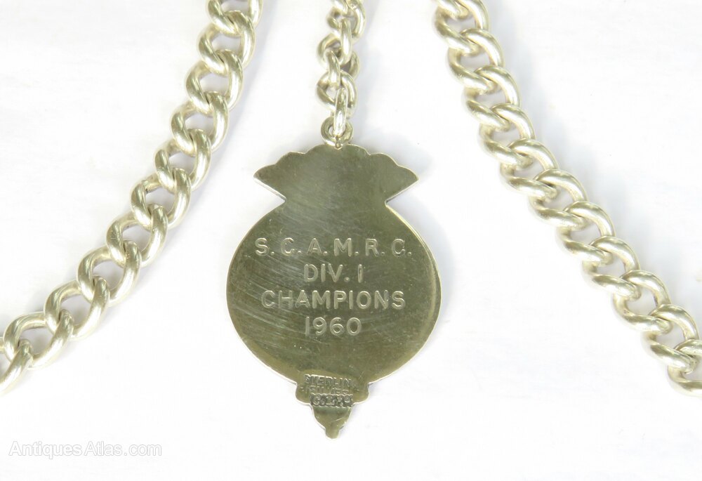 Antiques Atlas - Antique Silver Double Watch Chain, Rifle Club as170a13136