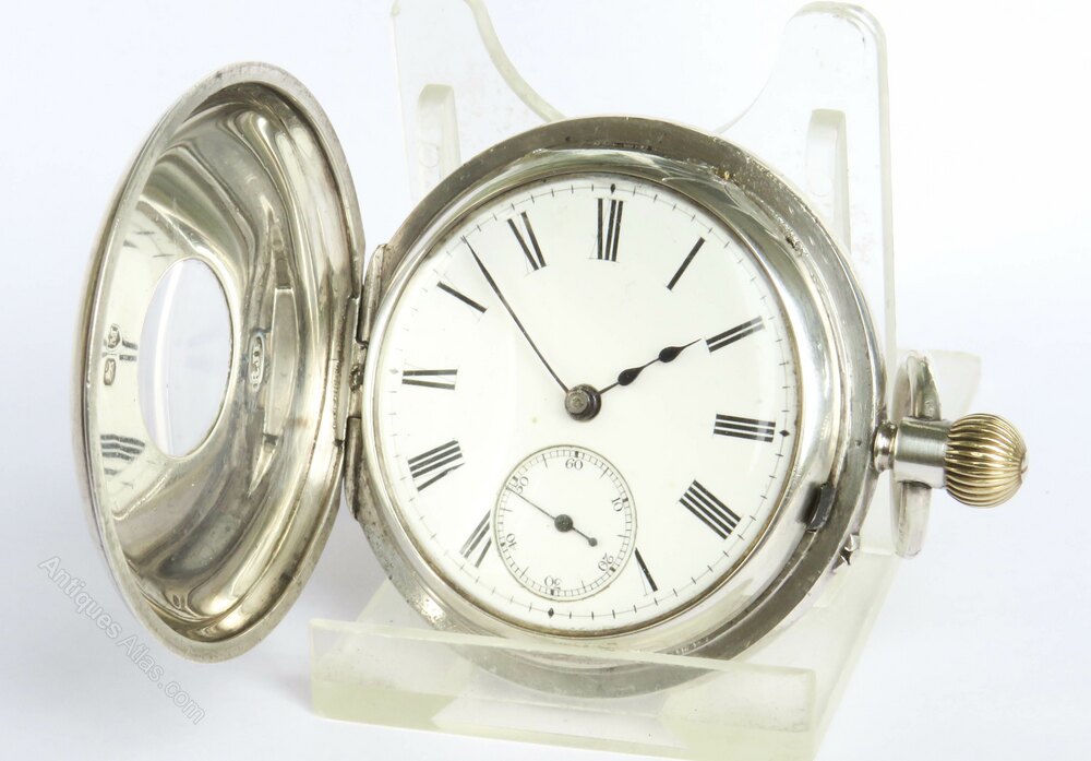 Antiques Atlas - Antique Silver Half Hunter Pocket Watch, 1887 as170a14096