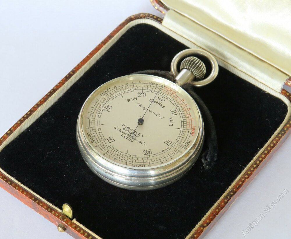 Antiques Atlas - Antique Silver Hot Air Balloon Pocket Barometer ...