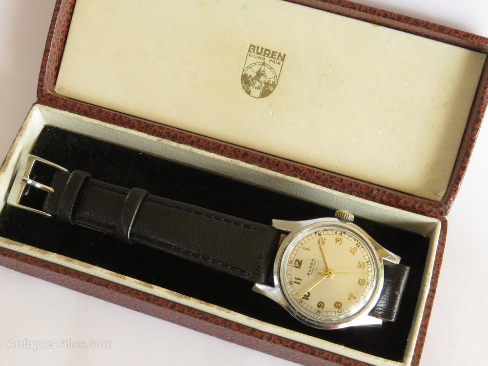Antiques Atlas - Gents 1940s Buren Grand Prix Wrist Watch