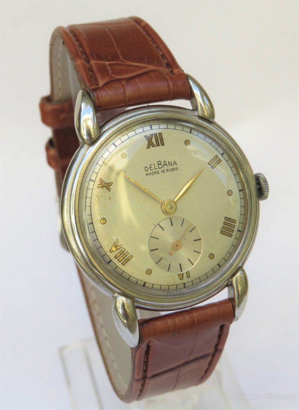 Antiques Atlas - Gents 1940s Delbana Wristwatch as170a6022