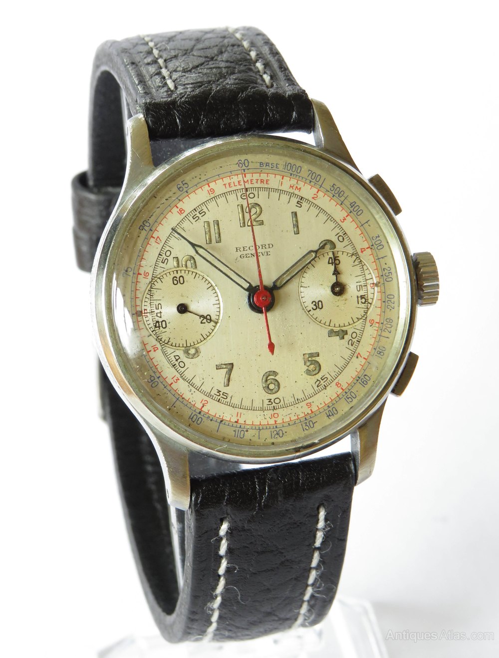 Antiques Atlas - Gents 1940s Record Chronograph Wrist Watch as170a9073